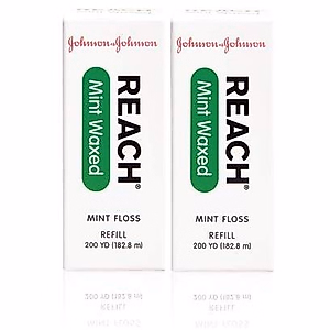 Reach Mint Floss Waxed refill spool, 200 yds (2 Pack)