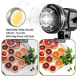 GVM 80W Photo Studio Lighting Kit, LED Video Light with Bowen Mount 23.6" Softbox, Tripod Stand, Continuous Output Daylight 5600K Lights for Photography