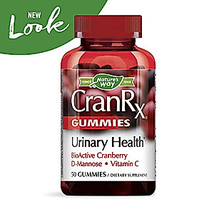 Nature's Way CranRx Gummies Urinary Health* BioActive Cranberry +, D-Mannose +, Vitamin C, 50 Gummies