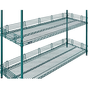 Nexel Poly-Green Adjustable Wire Shelving Unit, 4 Tier, Heavy Duty Commerical Storage Organizer Wire Rack, 24" x 60" x 63", Green