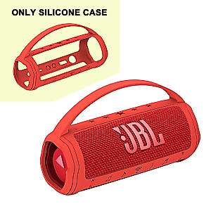 Silicone Cover Case for JBL Flip 6 Portable Bluetooth Speaker, Protective Carrying Case for JBL Flip 6 Speaker Accessories (Only Case) (Red Case)