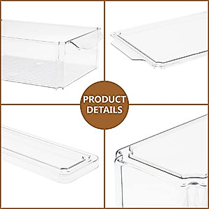 Fridge Organizers and Storage Clear, Fruit Containers for Fridge Stackable Organizers with Lid, Plastic Vegetable Refrigerator Organizer Bins, Freezer, Kitchen Organization and Storage, 7 Pcs/Set