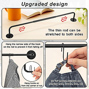 Yiiwinwy Hat Organizer,Retractable Hat Racks for Baseball Caps,Baseball Hat Storage Organizer,hat rack for wall,Set of 2 with 30 Hooks for Closet Door Bedroom Entryroom Laundry