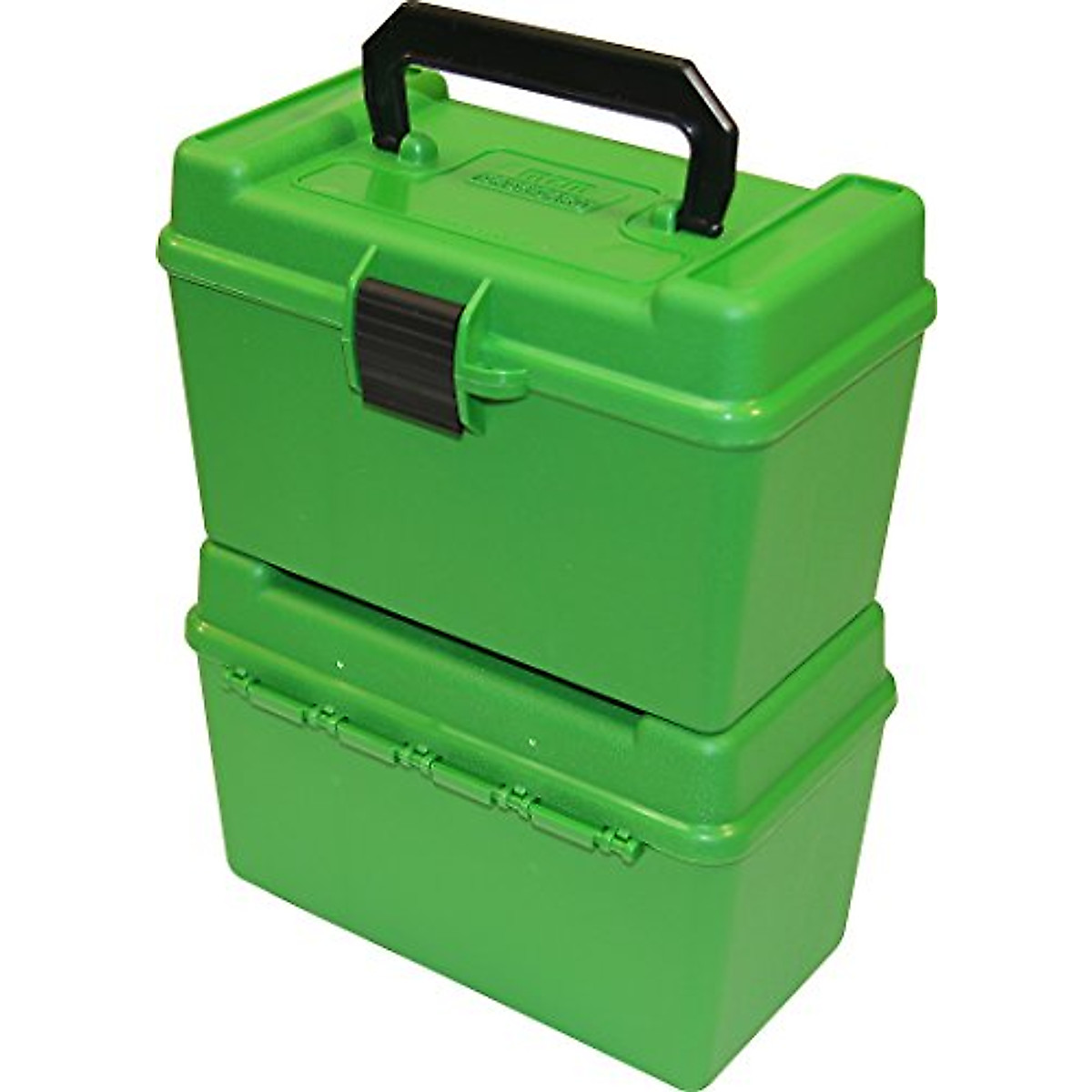 MTM H50-RL Deluxe 50 Round Rifle Ammo Box 25-06 Rem, 270 Win., 30-06 Spr., 7x57 Mauser, Green, Large (H50-RL-10)