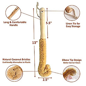 altCooking Hub Bamboo Plastic Bag Drying Rack & Bamboo Bottle Brush - Multipurpose Dish Drying Rack for Silicone Reusable Bags, Baby Bottles, Water Bottles, Plates, Wine Glasses