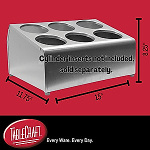 TableCraft Products 7062 Two-Tiered Flatware Cylinder Holder with 6 Holes