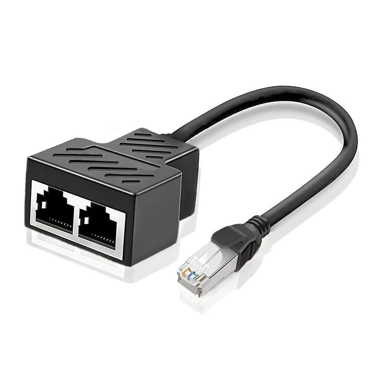 Ethernet Cable Splitter 1 Male to 2 Female High Speed Adapter, wikero Ethernet RJ45 Network Ethernet Splitter Adapter Cable Suitable Super Cat5, Cat5e, Cat6, Cat7 Connector LAN Internet Cable Adapter