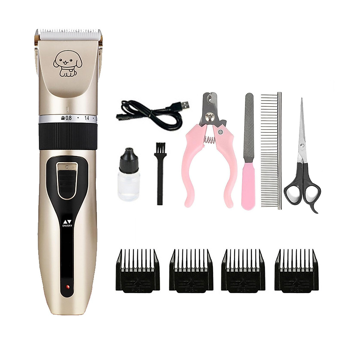 TITA-DONG Heavy Duty Pet Grooming Clippers Kit, Ceramic Material, Low Noise, Suitable for Small Dogs, Cats, Birds, and More