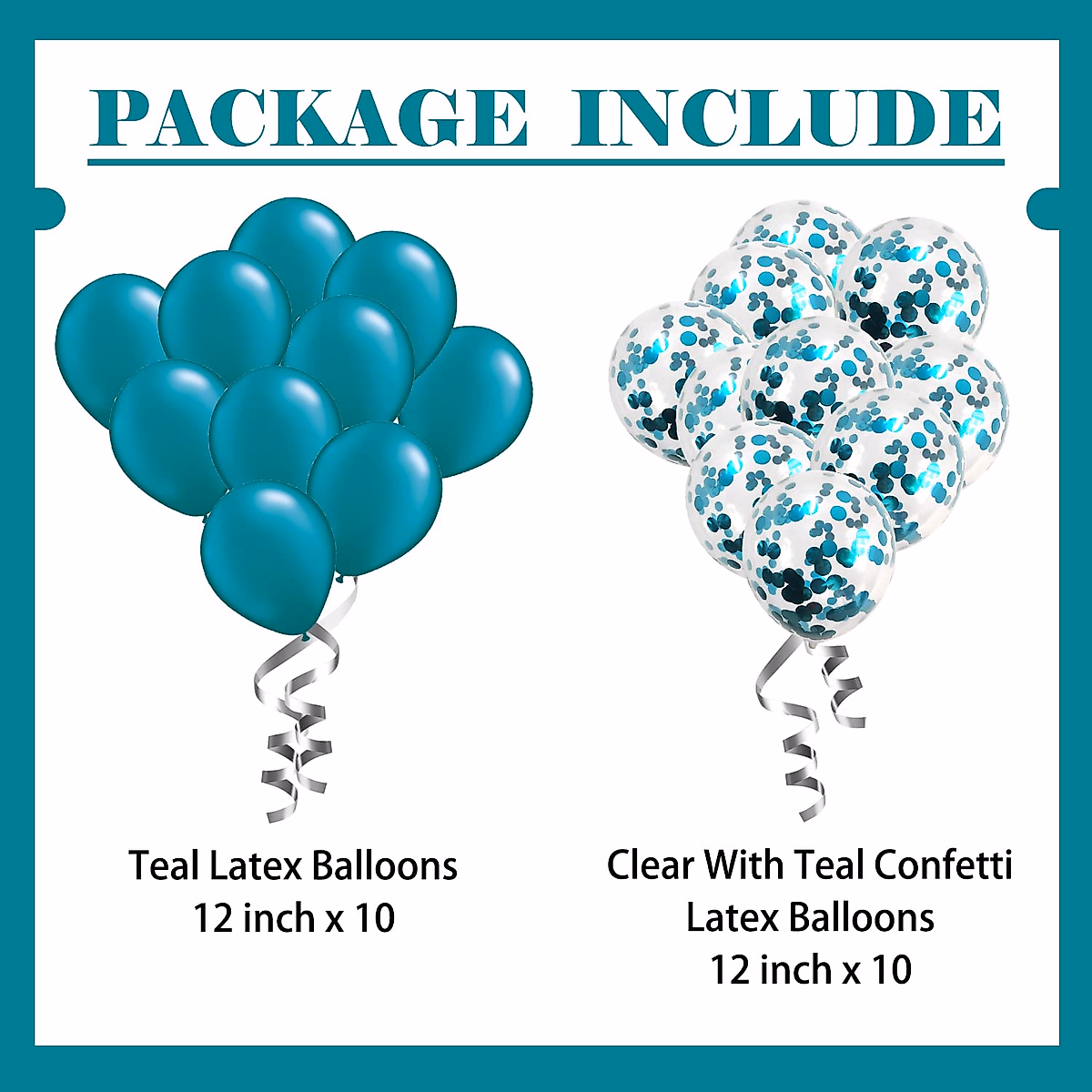 Teal Birthday Decorations for Women Confetti Teal Balloons for Baby Shower Birthday Wedding Engagement Party Decorations Metallic Teal Balloons Graduation Decor Baby Shower Decorations