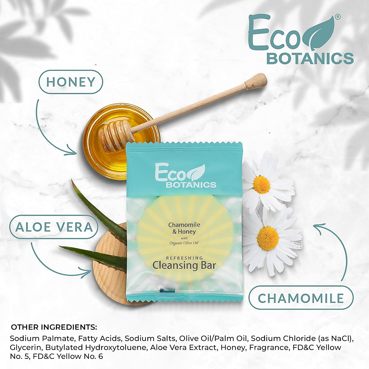 Eco Botanics Travel-Size Hotel Cleansing Bar Soap 0.5 oz (Case of 100)