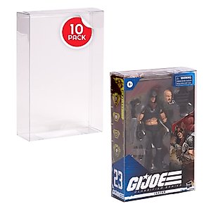 EVORETRO Action Figure Display Protective Case Box for GI Joe 6 inches Classified Series and Marvel Legends 6 inches Infinity Saga - 10-Pack - Stackable 0.40MM Thick, Clear PET Plastic Protector