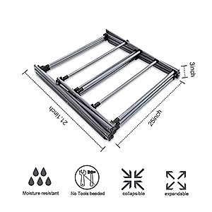 Clothes Drying Rack Folding Indoor 3-Tier Extendable Clothing Dryer Rack, Foldable Laundry Drying Racks, Accordion Collapsible Portable Laundry Racks for Drying Clothes