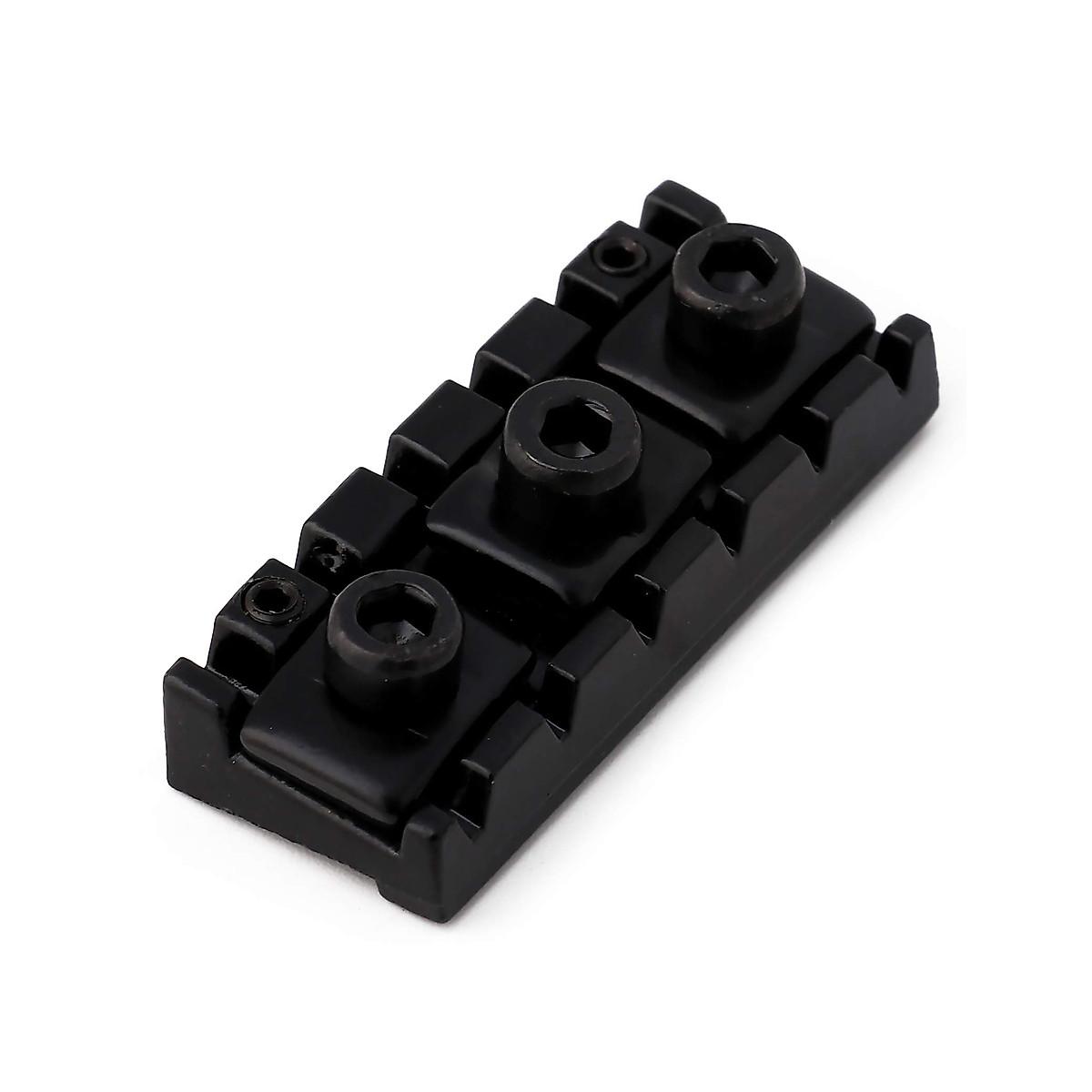 Holmer Guitar String Locking Nut for Floyd Rose Style Adjustable Height Locking Guitar Tremolo Bridge with Mounting Screw Shims and Wrench Black.