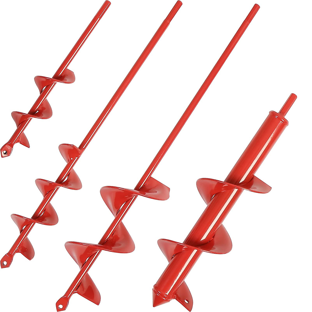 TCBWFY 4 Set Auger Drill Bit for Planting,Heavy Duty Garden Auger Spiral Drill Bit Bulb Planter Tool for Planting Bedding Plants,Universal for Cordless Drill(1.6"x9",2"x14.6",3"x16.5",3"x12")