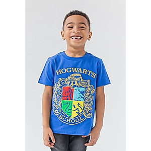 Harry Potter Big Boys 3 Pack Pullover T-Shirts Blue/Grey/Red 10-12