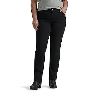 Lee Women's Plus Size Legendary Mid Rise Bootcut Jean Black 20 Plus Petite