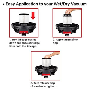 Shop-Vac 9030433 Cartridge Filter, Shop Vacs with Large Filter Cages, General Household Filtration, (1-Pack)