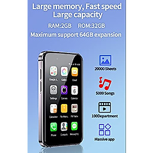 i14 Mini Smartphone 3.0 Inches Display Screen Android 8.1 Quad Core Dual SIM 2GB RAM 32GB ROM 1100mAh 5.0MP with Google Play Store Whatsapp Backup Cellphone (Black)