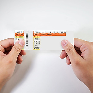 1000 Sheets Blank Printable Tickets with Tear Away Stubs Raffle Tickets Card White Perforated Auction Tickets for Events Entry Class Reward Fundraiser Admission 5.5 x 1.75 Inch