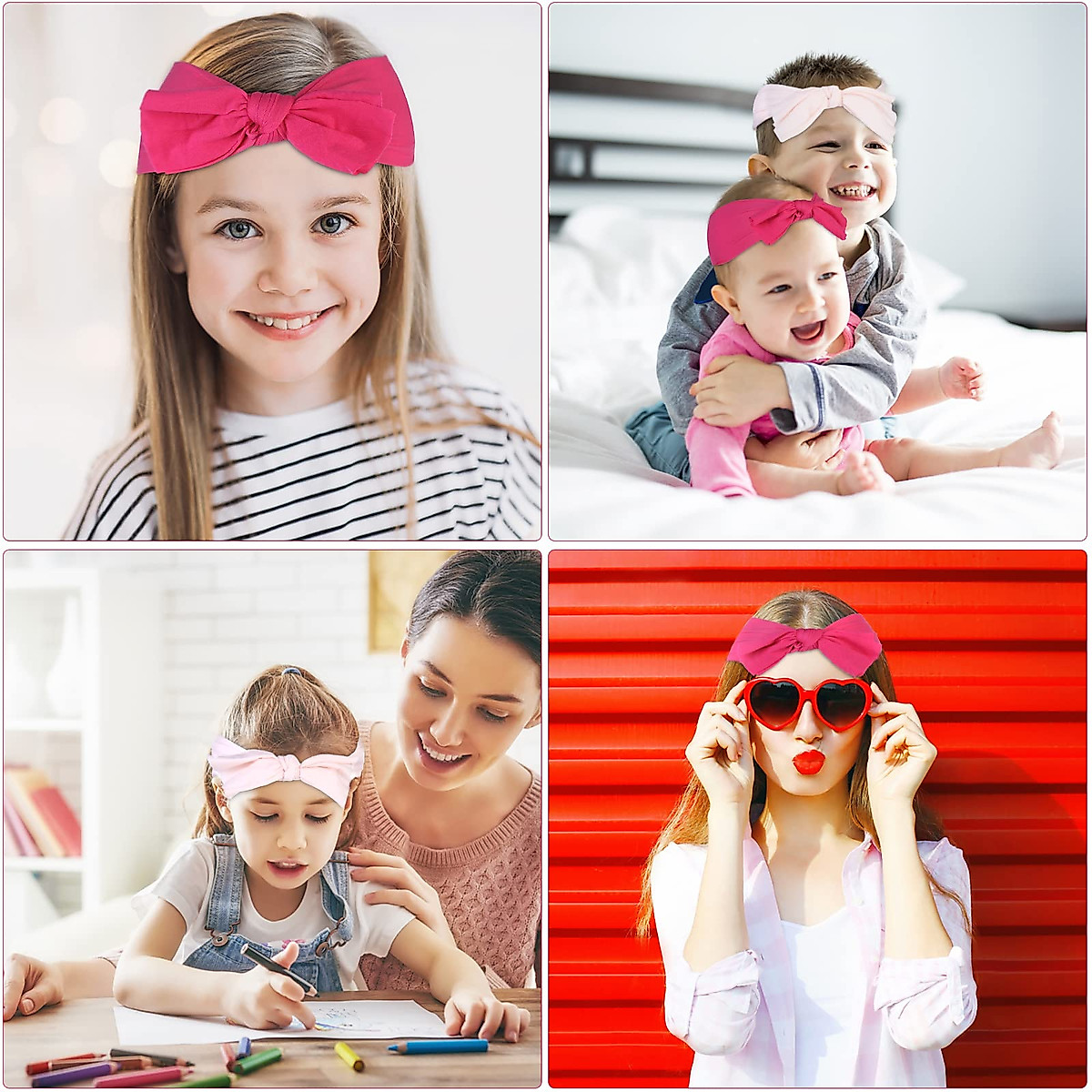 Lganze 19PCS Baby Headband Girl Hair Bow - Newborn Headband with Bow for Kids | Toddler Elastic Head Wrap | Infant Nylon Hair Accessories | Baby Girl Stuff Gifts