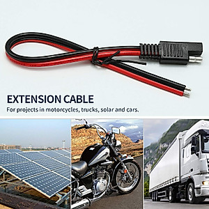 ZUDKSUY 14AWG SAE Quick Connector/Disconnect Plug, SAE Automotive Extension Cable for Motorcycles, Trucks, Solar and Cars - 1ft/30cm 5Pieces