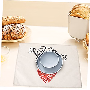 STOBOK 4pcs Valentine's Day Placemat Linen Placemats Embroidered Table Runner Table Placemats Burlap Kitchen Placemats Jute Placemats Linen Table Runner Household Placemat Dinnerware Mat