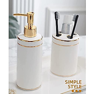 DVTEL Bathroom Five-Piece Set, Wash and Gargle Set, Simple Couple, Brush Teeth, Gargle Cup, Ceramic Bathroom Supplies