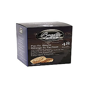 Bradley Smoker Bisquettes For Grilling and BBQ, Pacific Premium Blend, 48 Pack