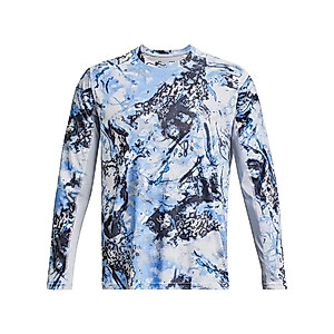 Under Armour Men's Iso-Chill Shore Break Camo T-Shirt, (100) White/Carolina Blue/Black, X-Large