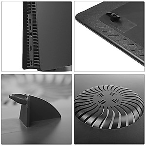 Joso Face Plates Cover and RGB LED Light Strip for PS5 Disc Edition Console, Shell Plates with Fan Vents for PS5 Accessories, Music Sync with 8 Colors 400+ Lighting Effects for PS5, ABS Anti-Scratch