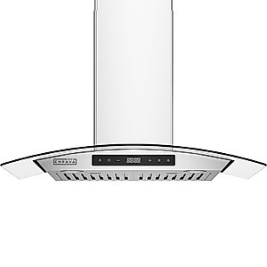 Empava 30" Wall Mount Range Hood Ducted/Ductless (Charcoal-Filter Sold Separately), Kitchen Exhaust Stove Vent with Modern Style, Tempered Glass, 400CFM, LED Lighting Stainless Steel, 30 inch