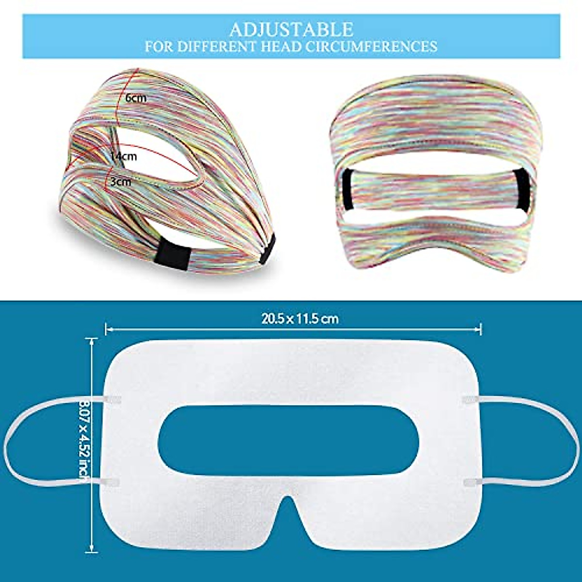 VR Eye Mask Sweat Band for Meta/Oculus Quest 2 Accessories,Breathable Adjustable Size Mesh VR Face Cover Use for Virtual Games Workouts Supernatual