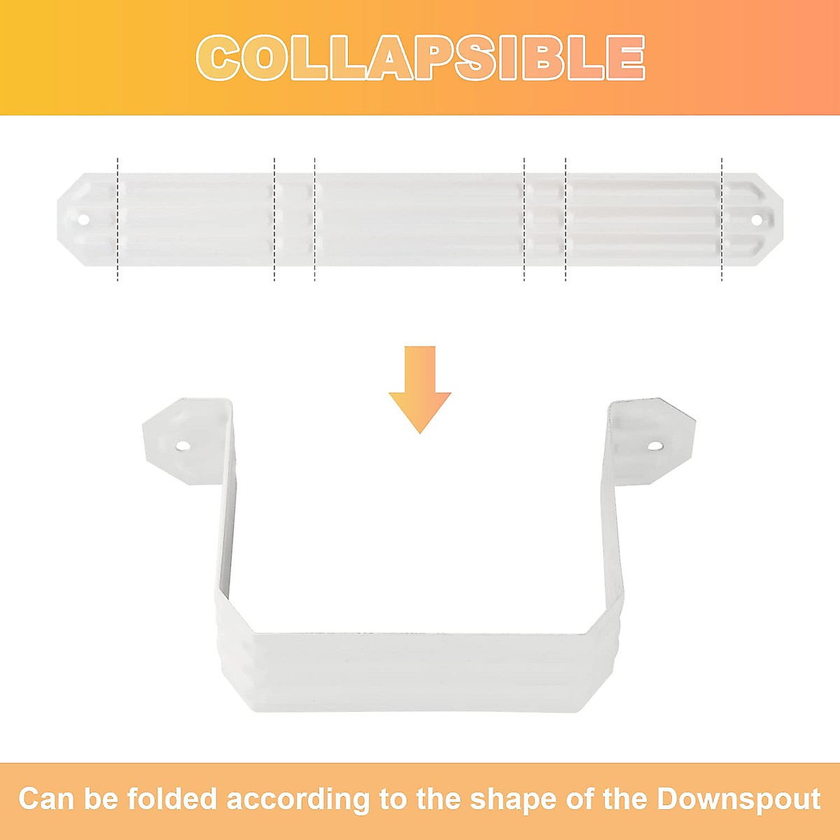 Downspout Gutter Upright Y Connector 3x4 Right White & 1 Downspout Gutter Strap 3x4