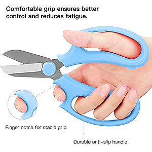 Housolution Flower Scissors, Strong Floral Shears, Premium Steel Garden Pruning Shears Floral Fruits Leaf Scissors Hand Pruner Snip Trimming Tool for Gardening Flower Arrangement, Light Blue