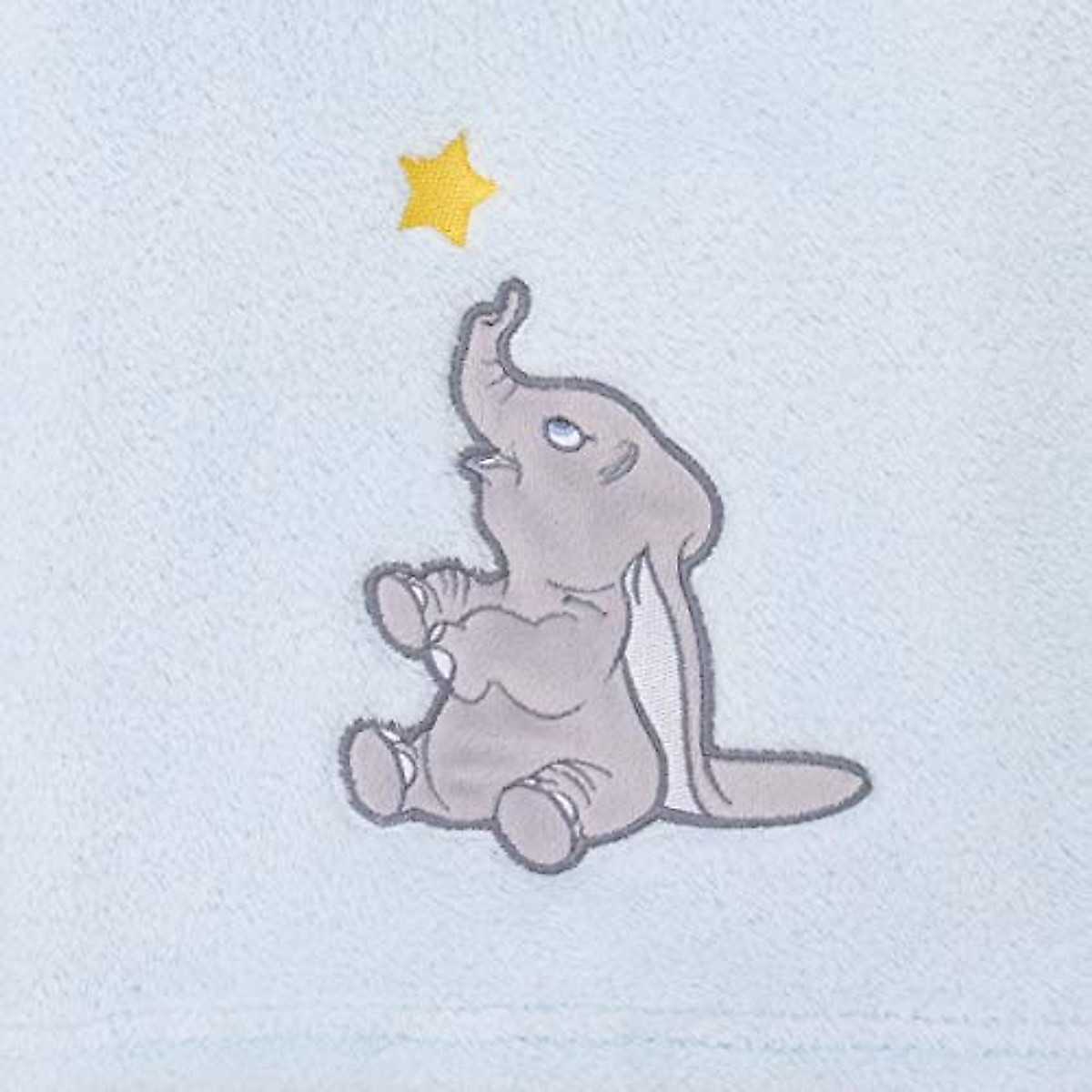 Disney Dumbo - Shine Bright Little Star Aqua, Grey and Yellow Super Soft Baby Blanket with Applique