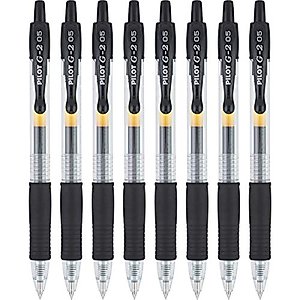 Pilot, G2 Premium Gel Roller Pens, Extra Fine Point 0.5 mm, Pack of 8, Black