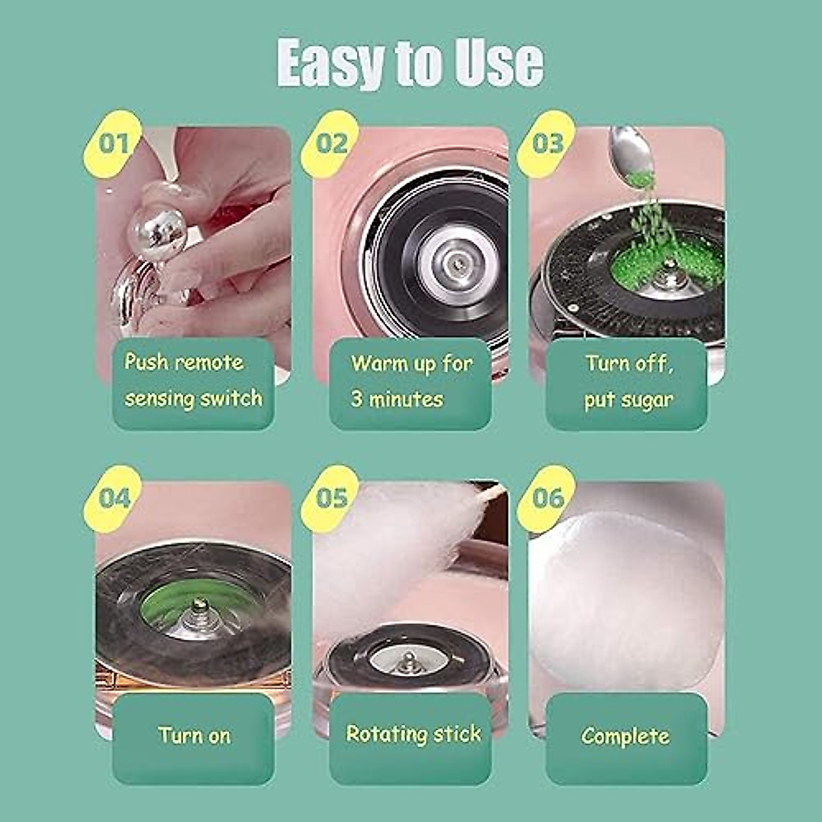 INGKE Candy Floss Maker, Cotton Candy Machine for at Home Candy Floss Machine Small Cotton Candy Maker for Children's & Kids Birthday Party