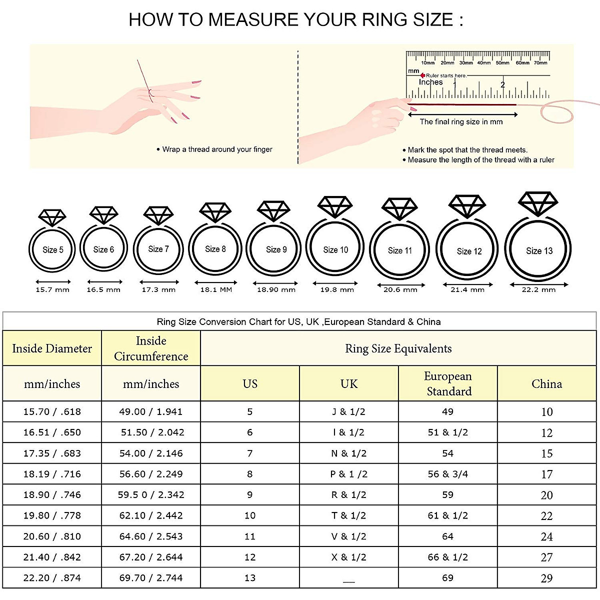 925 Sterling Silver Rhodium Plated Lab Created Blue Sapphire CZ Cubic Zirconia Simulated Diamond Ring Size 7 Measures 1.09mm Wide Jewelry for Women