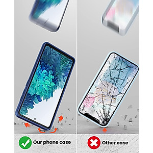 UNPEY Case for Samsung Galaxy S20-FE: Dual Layer Shockproof 5G Phone Protection | Matte Anti-Slip Textured | Military Rugged Protective Cover - Navy Blue