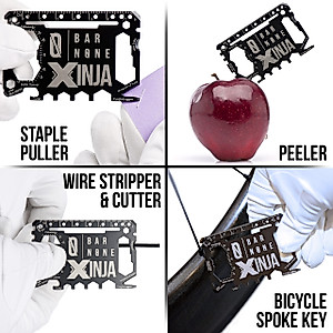 50 in 1 Credit Card Multitool Wallet Multi Tool Money Clip Clips Xtreme Ninja EDC Gerber Leatherman Knives Utility Knife Slim Wallets Minimalist Survival Everyday Carry | BAR NONE Xinja, Black