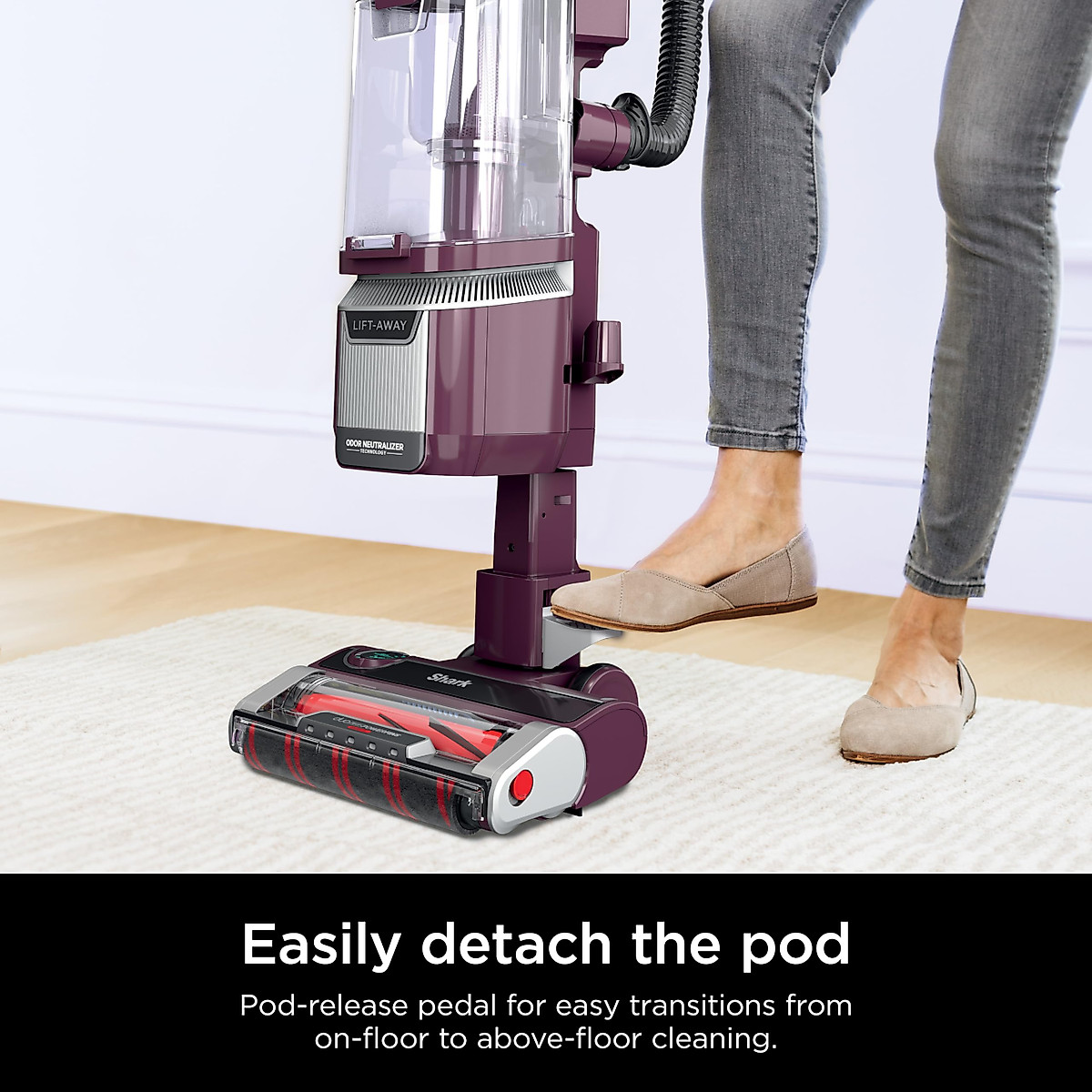 Shark LA702 Rotator Pet Lift-Away ADV Upright Vacuum with DuoClean PowerFins HairPro & Odor Neutralizer Technology, Wine Purple