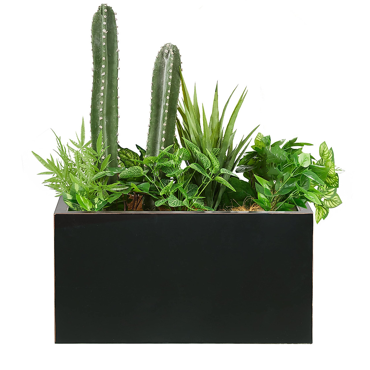 Wallowa Metallic Heavy Rectangle Planter Box for Outdoor/Indoor 25Lx11Wx13H Inches 22Pounds Black