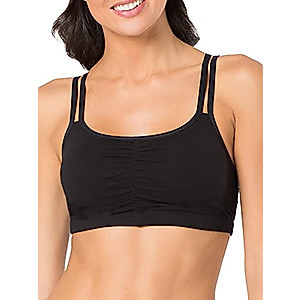 Fruit of The Loom Womens Spaghetti Strap Cotton Pull Over 3 Pack Sports Bra, Grey With Black/White/Black Hue, 38