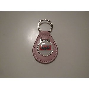 1962 1963 1964 GALAXIE 390 BIRD WHITE RED & GOLD LOGO LEATHER KEYCHAIN - PINK