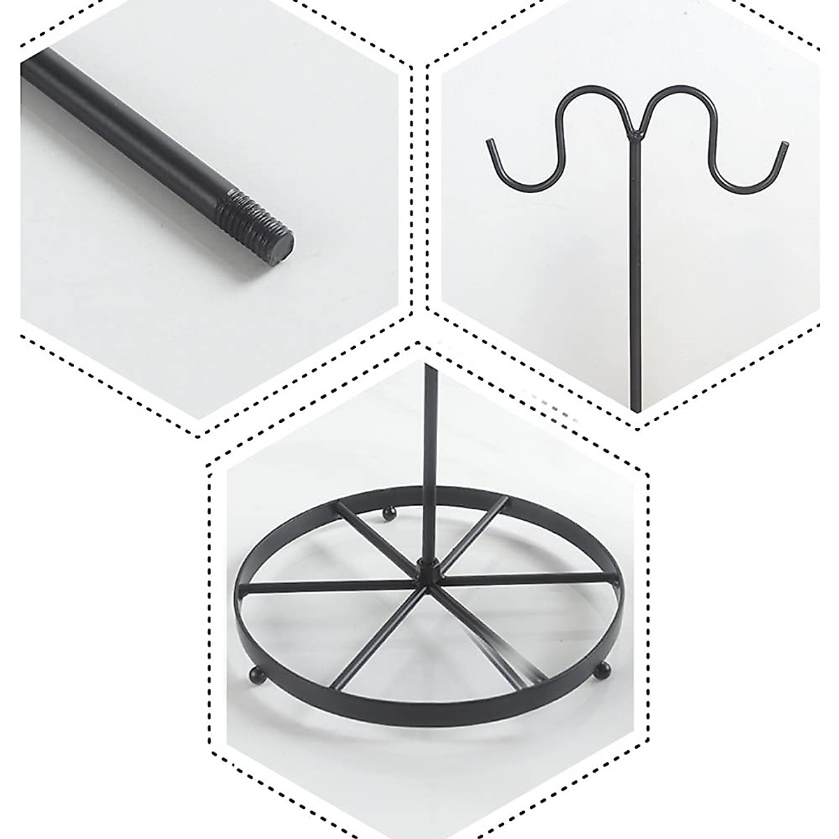 YY YEARCHY Banana Holder Hanger Stand Hook Keeper for Kitchen Countertop Produce Saver Banana Holder Kitchen Decro Fruit Tree Hanging Fresh Food Storage (Black, Double Hook)