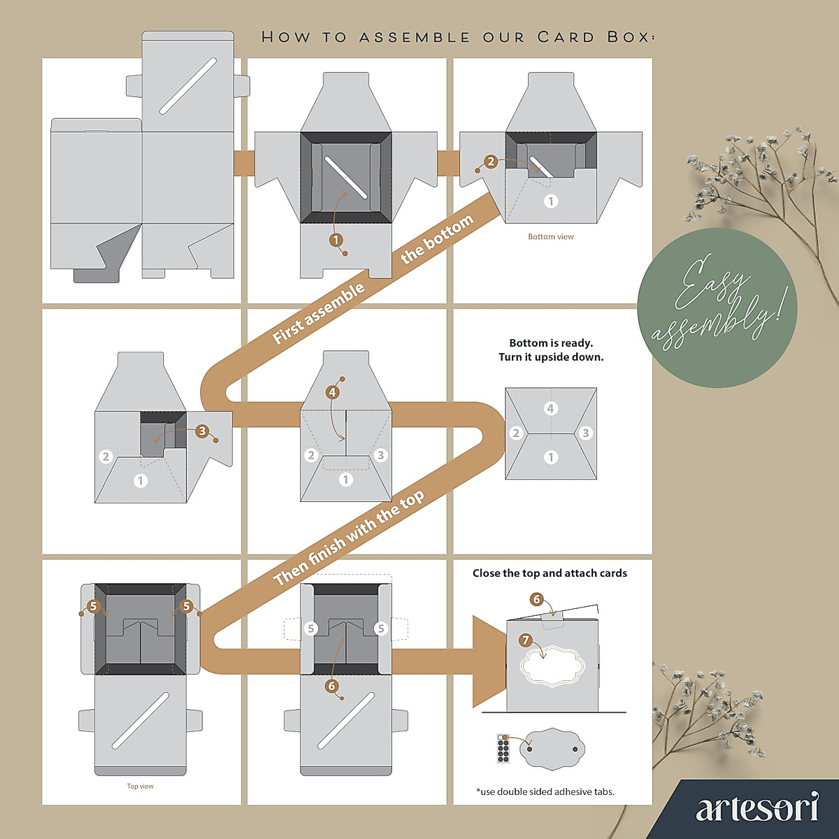 ARTESORI White Wedding Card Box - Cards Stickers & Large Box Slot, Gift Card Box for Wedding Cards At Reception, Birthday, Baby Shower, Graduation Box Party, Raffle, Money Boxes Holder - 8x8