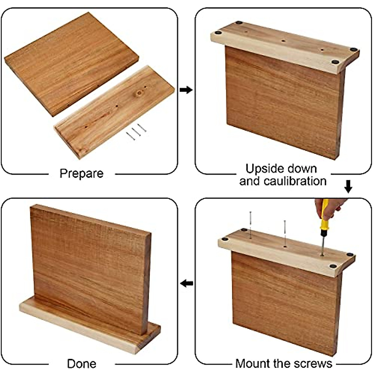 Uniharpa Double Side Magnetic Knife Block 12 X 10 Inch Holder Rack Magnetic Stands with Strong Enhanced Magnet & Anti Slip Feet for Safe