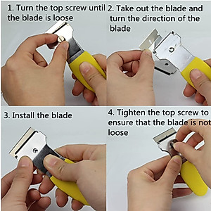 Multi-Purpose Scraper Cleaning Tool 2 Pack Spealloy Razor Blade Scraper Set with 10 Extra Blades Razor Blades Scraper for Stovetop, Wall, Oven, Paint, Caulk, Labels, Adhesive, Sticker, Tile Window
