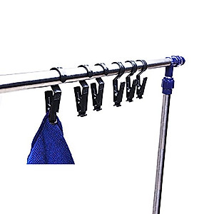 Vpang Super Strong Black Plastic Clever Clips Laundry Hooks Clothes Pins Hanging Clips for Home Office Workshop Travel, Pack of 10