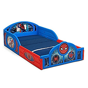 Delta Children Marvel Spider-Man Sleep and Play Toddler Bed with Built-in Guardrails